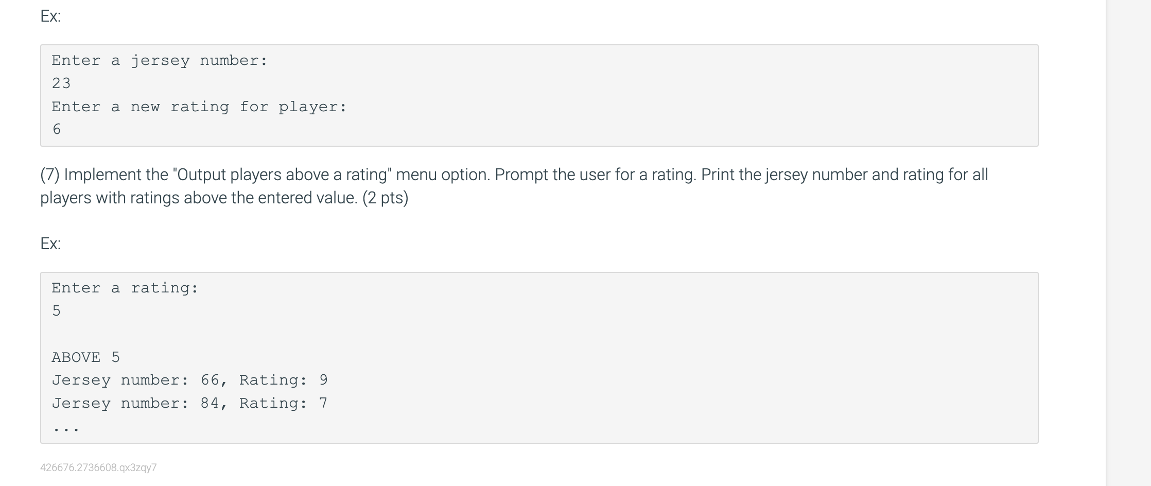 Solved This program will store roster and rating information | Chegg.com