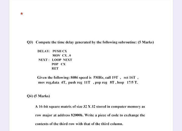 Solved Q3) Compute the time delay generated by the following | Chegg.com