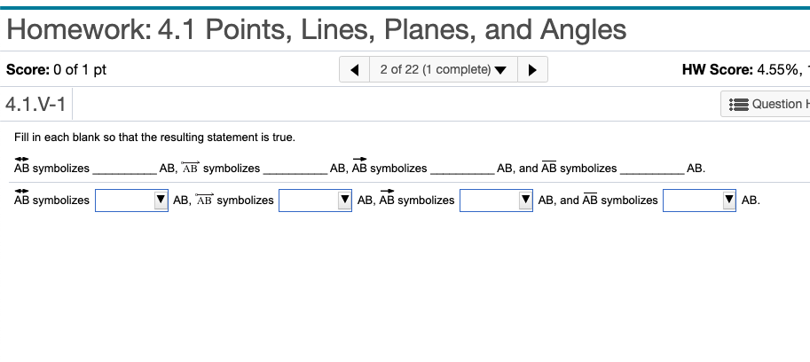 Solved Homework: 4.1 Points, Lines, Planes, and Angles | Chegg.com