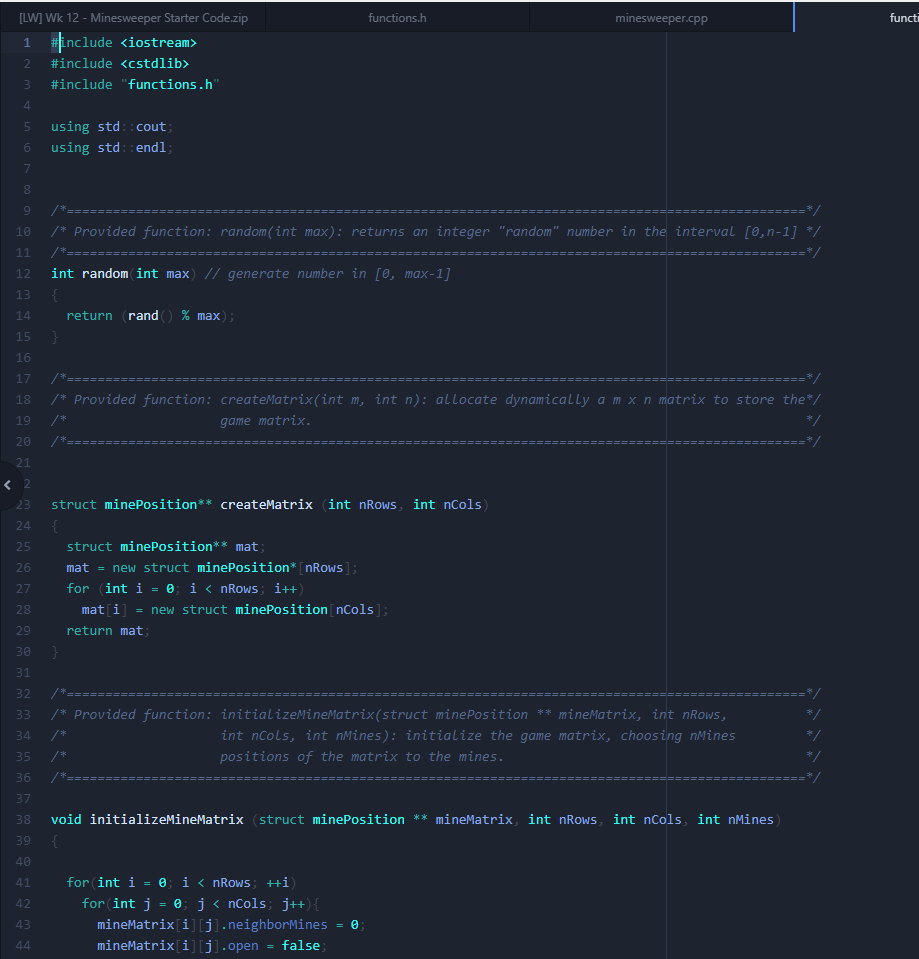 Solved please help me! Code is in C++, all starter code is | Chegg.com