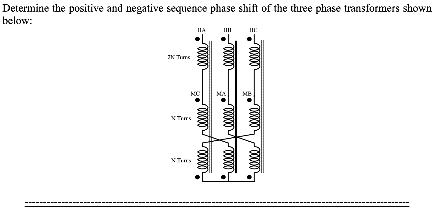 Solved Determine the positive and negative sequence phase | Chegg.com