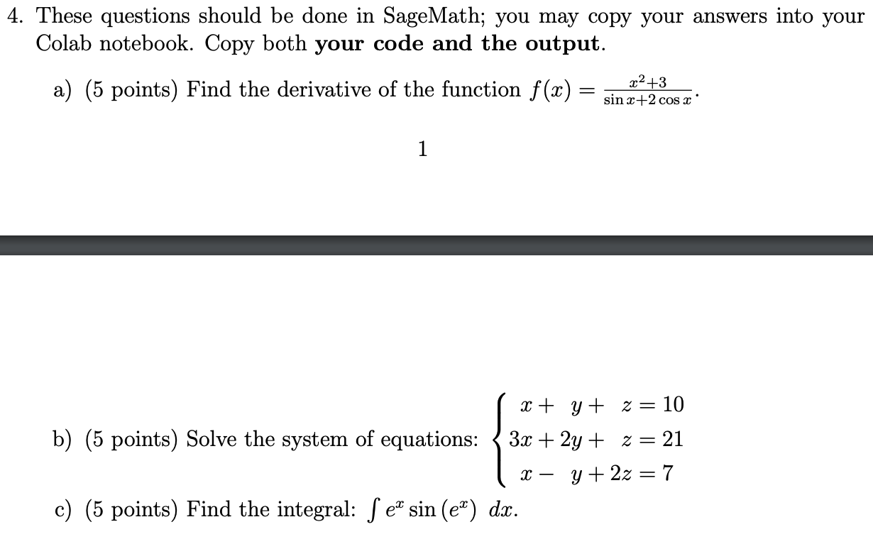 Solved 4. These questions should be done in SageMath; you | Chegg.com