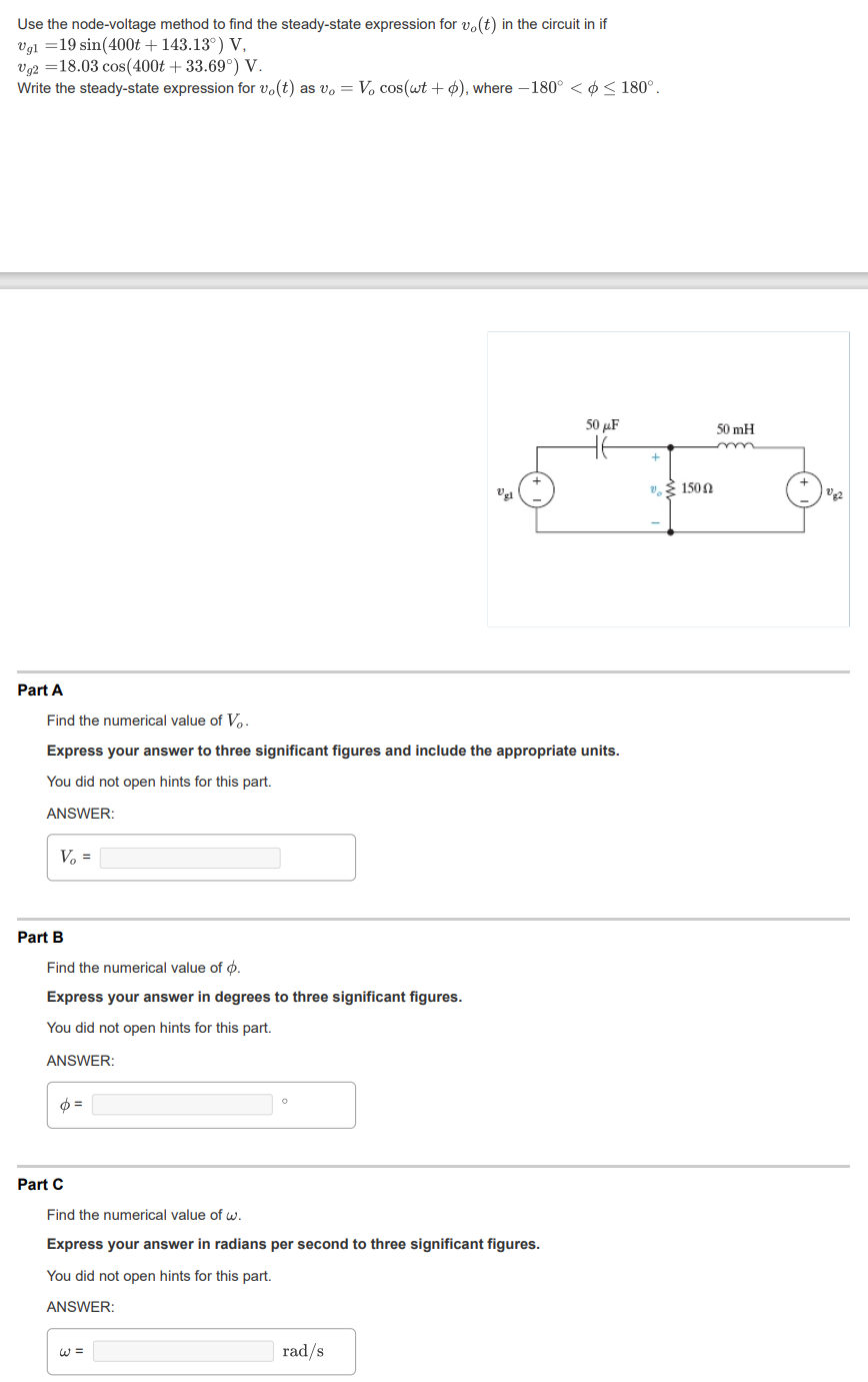 Solved Use the node-voltage method to find the steady-state | Chegg.com