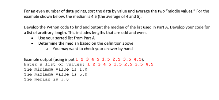 Solved Activity #3: Median, Sorting and Reversing Lists | Chegg.com Solved Activity #3: Median, Sorting and Reversing Lists | Chegg.com