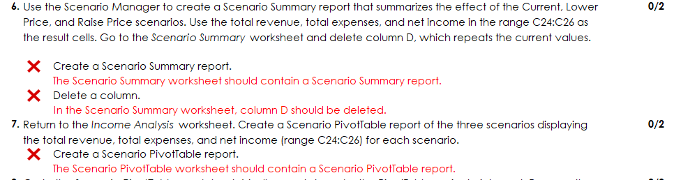 6. Use the Scenario Manager to create a Scenario | Chegg.com