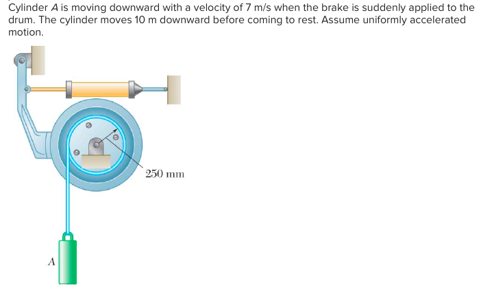 Solved Cylinder A is moving downward with a velocity of 7 | Chegg.com