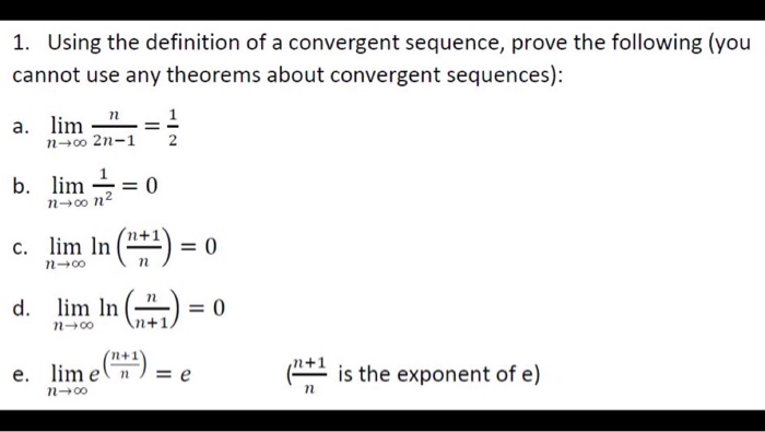 Solved 1. Using the definition of a convergent sequence, | Chegg.com