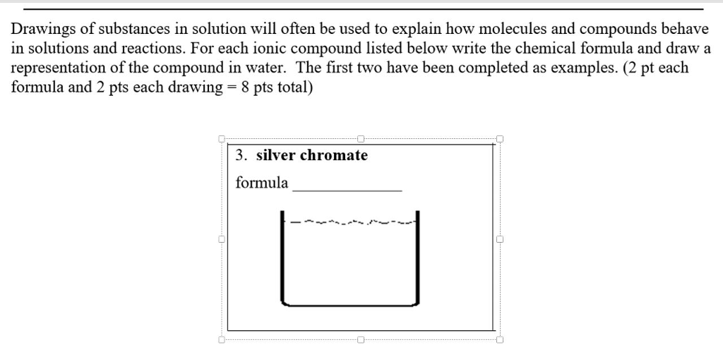 Drawings of substances in solution will often be used | Chegg.com