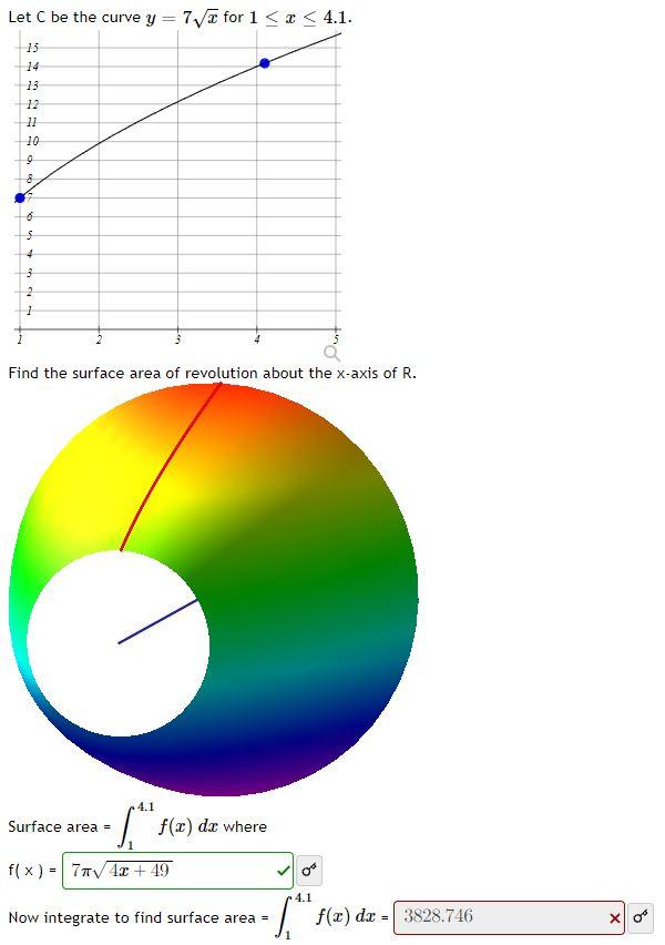 Solved Let C be the curve y 7/2 for 1