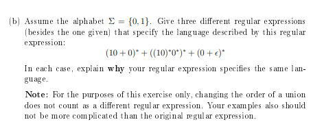 Solved 2. (a) For each of the following languages over the | Chegg.com
