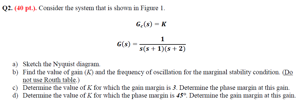 Solved Q2. (40 pt.). Consider the system that is shown in | Chegg.com
