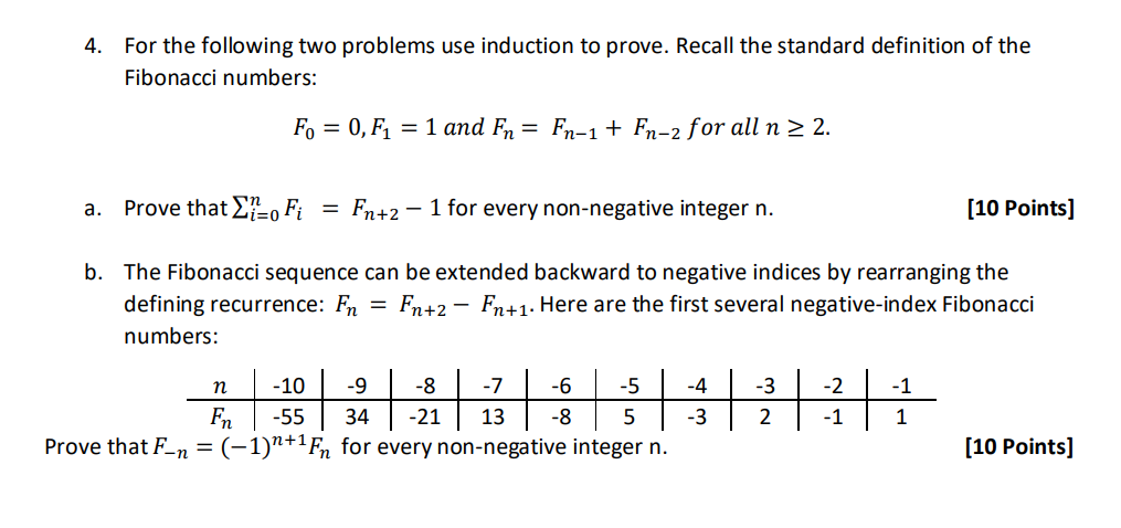 Solved 4. For the following two problems use induction to | Chegg.com
