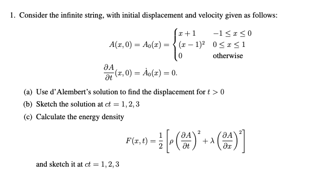 Solved 2+1 1. Consider the infinite string, with initial | Chegg.com