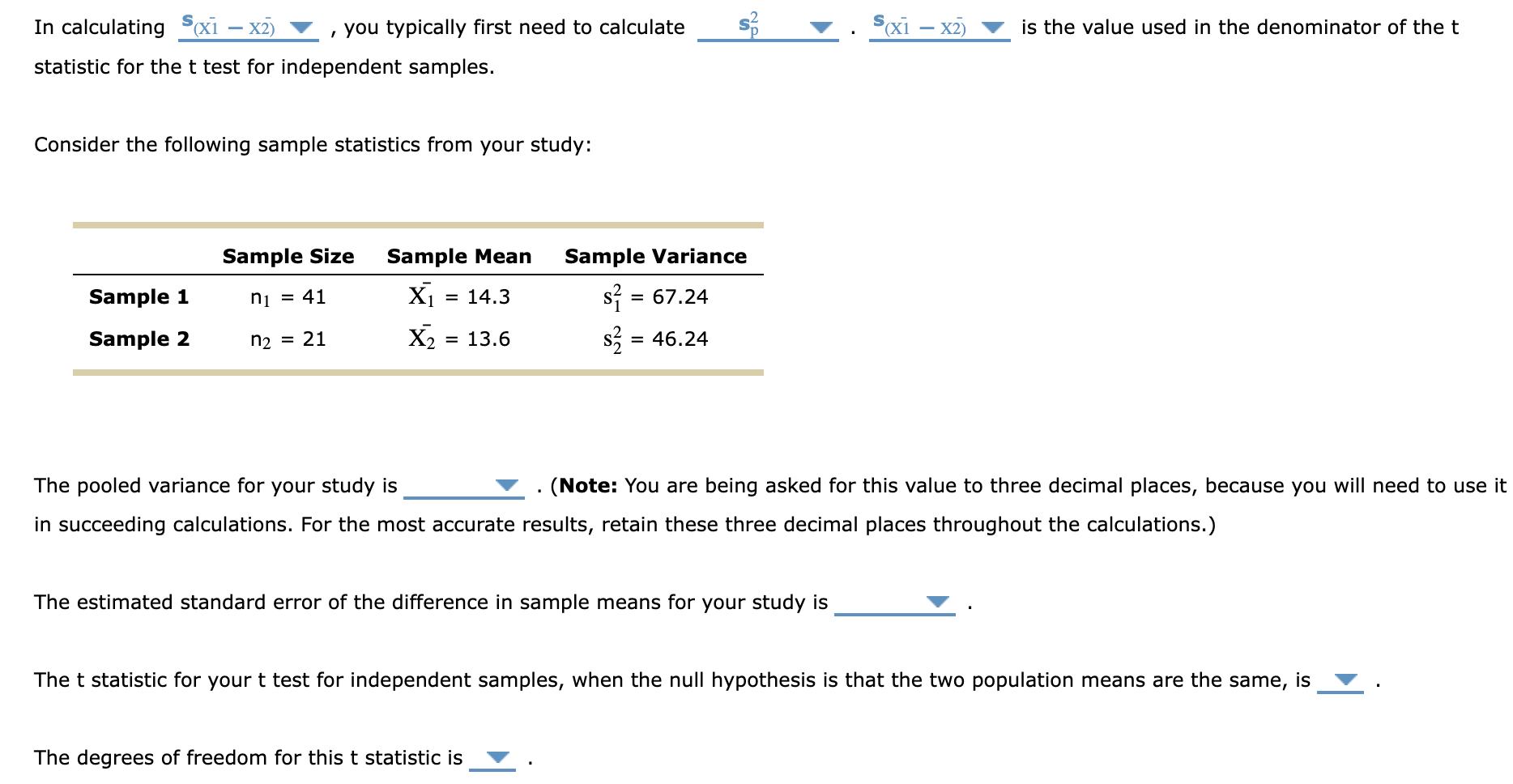 Solved The difference between the standard deviations of the | Chegg.com