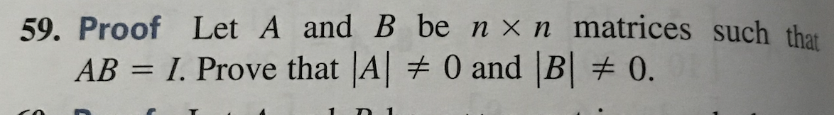 Solved 59. Proof Let A and B be nxn matrices such that AB = | Chegg.com