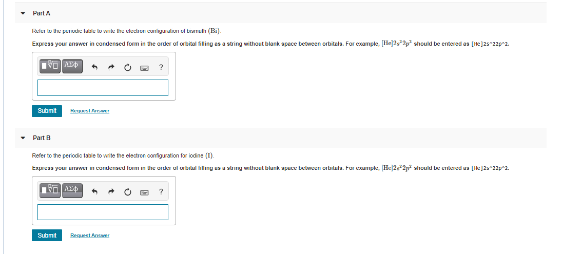 Solved Part A Refer To The Periodic Table To Write The