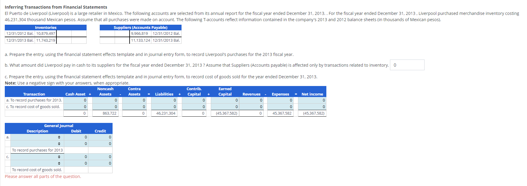 Solved Inferring Transactions from Financial Statementsa. | Chegg.com