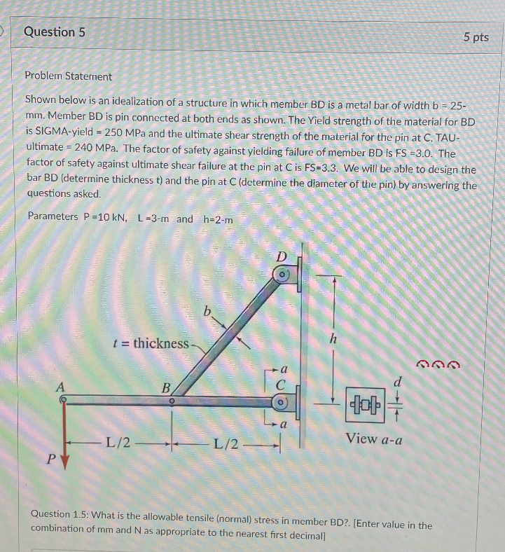 Solved Problem Statement Shown below is an idealization of a | Chegg.com