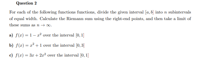 Solved For each of the following functions functions, divide | Chegg.com