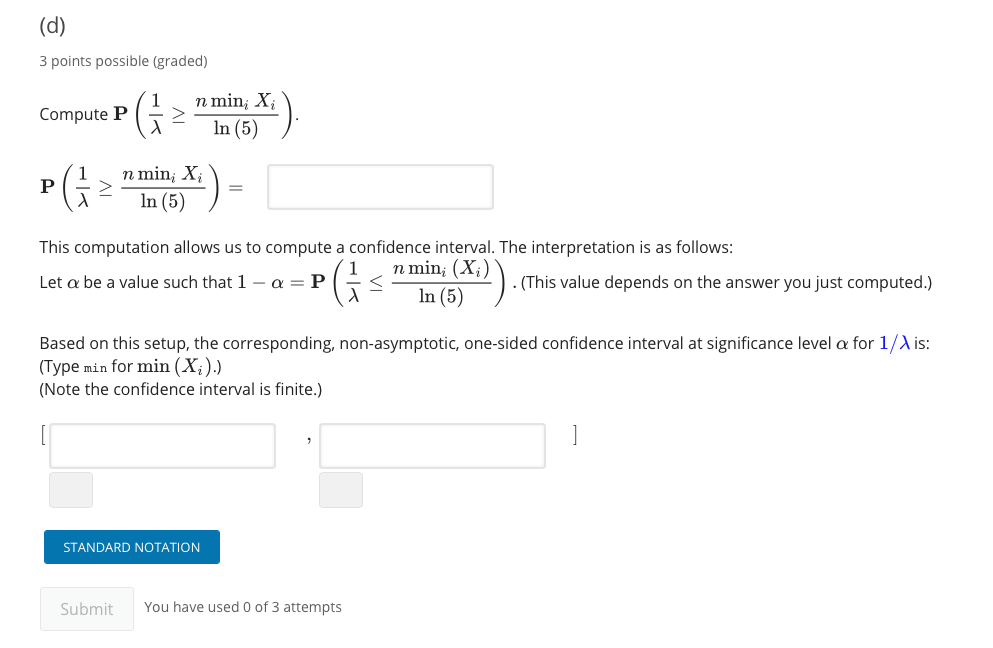 Solved 0/1 point (graded) Let , , . . . , Xn be iid Exp(A) | Chegg.com