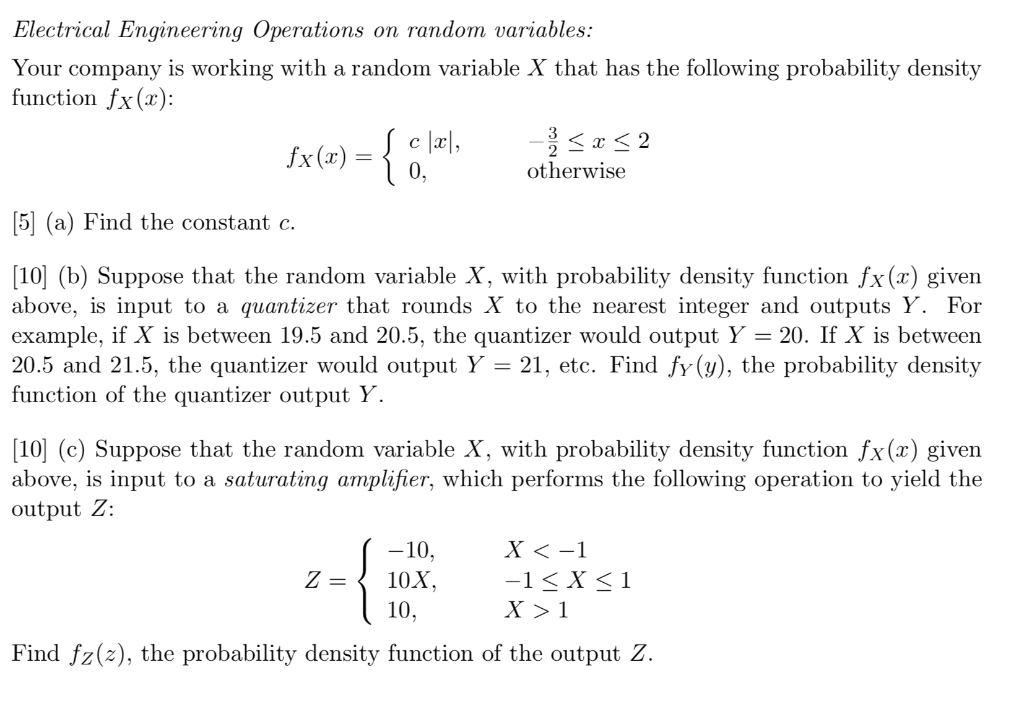 Solved Electrical Engineering Operations on random | Chegg.com