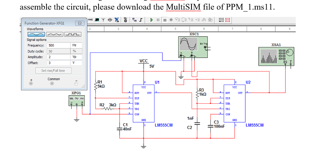 assemble the circuit, please download the MultiSIM | Chegg.com