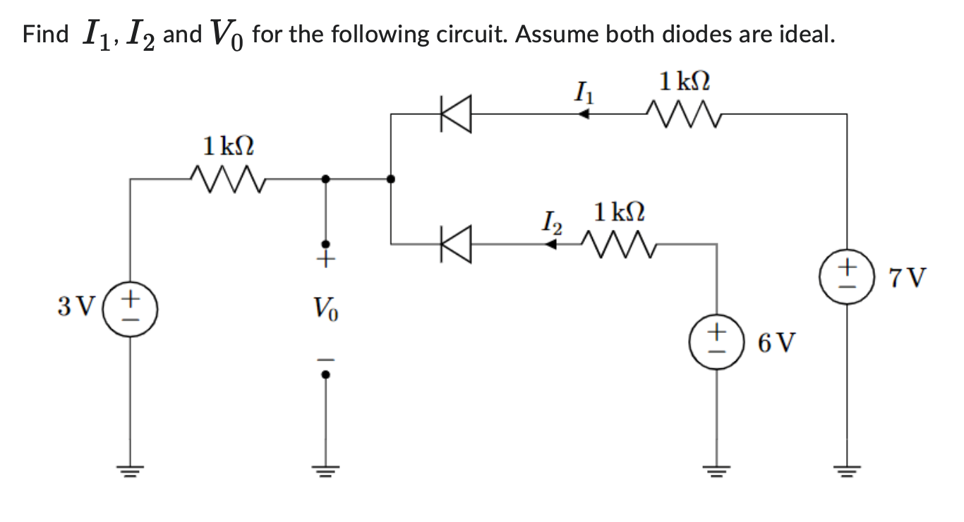 Solved Find I1,I2 and V0 for the following circuit. Assume | Chegg.com