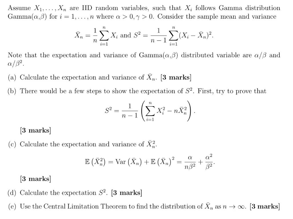 Solved Assume X1,…,Xn are IID random variables, such that Xi | Chegg.com