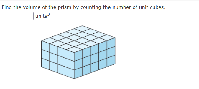 Solved Find the volume of the prism by counting the number | Chegg.com