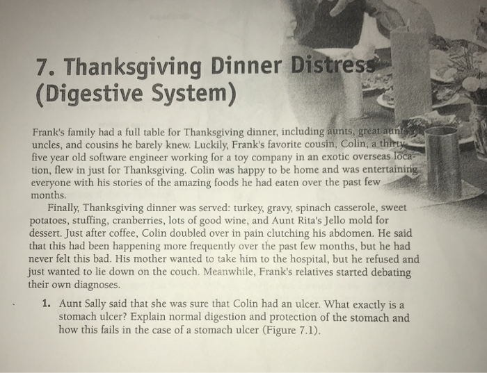 Solved 7. Thanksgiving Dinner Distres (Digestive System) | Chegg.com