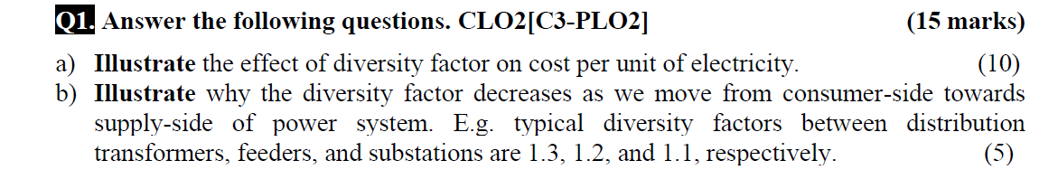 Solved Q1. Answer the following questions. CLO2[C3-PLO2] (15 | Chegg.com