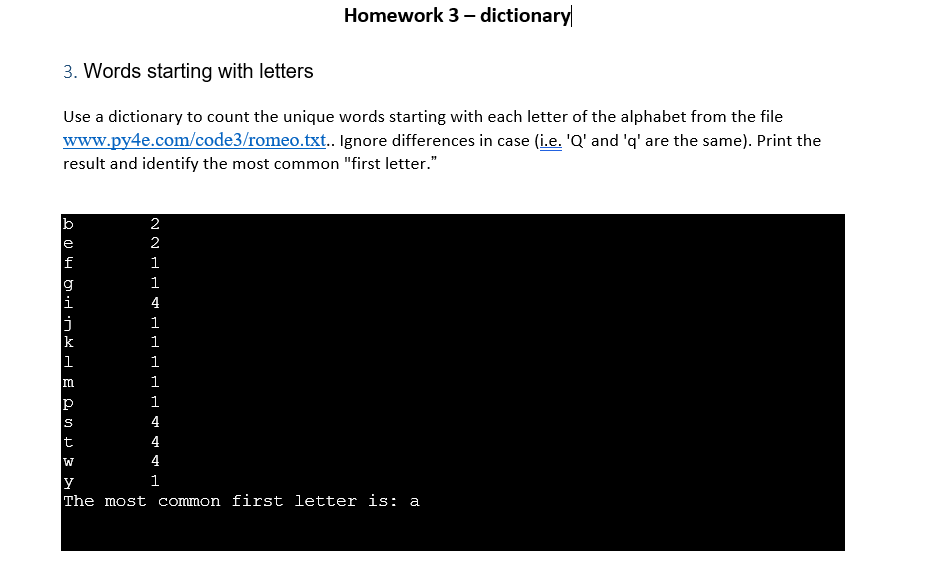 Solved 3. Words starting with letters Use a dictionary to | Chegg.com