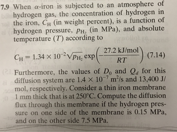 Solved when alpha - iron is subjected to an atmosphere of | Chegg.com