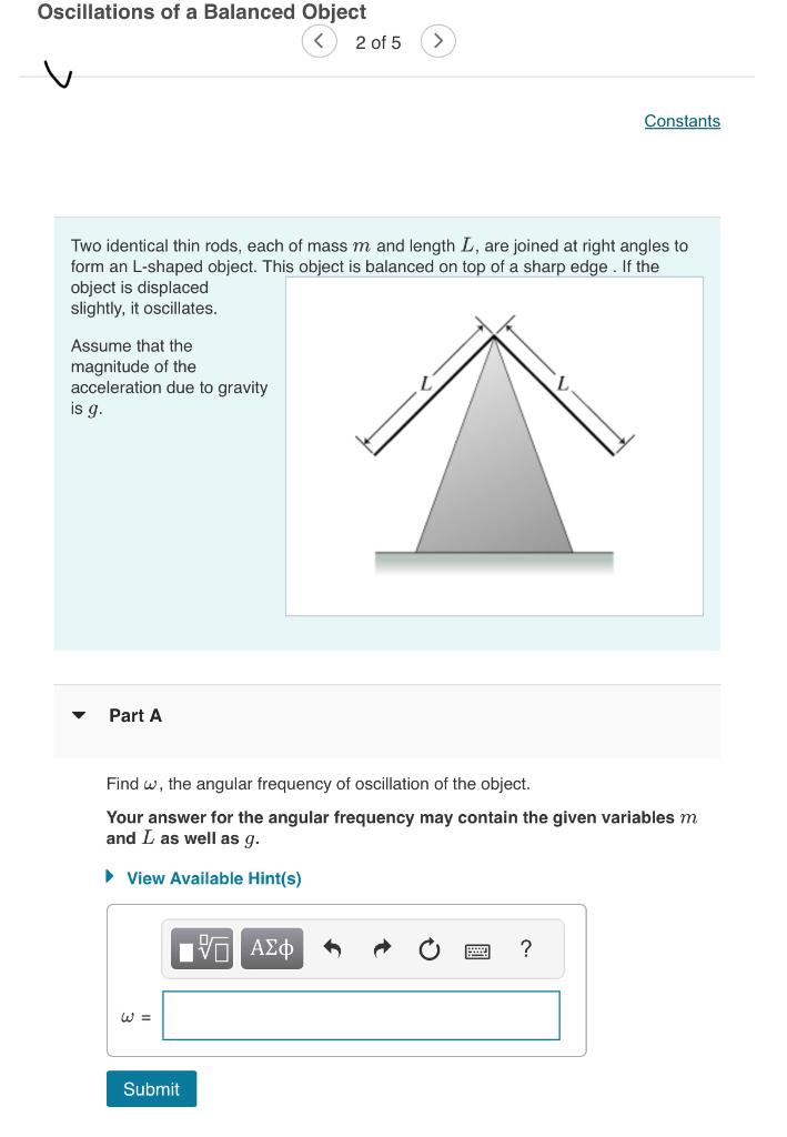 Solved Two identical thin rods, each of mass m and length L, | Chegg.com