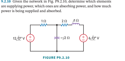 Solved 9.2 .10 Given the network in Fig. P9.2.10, determine | Chegg.com