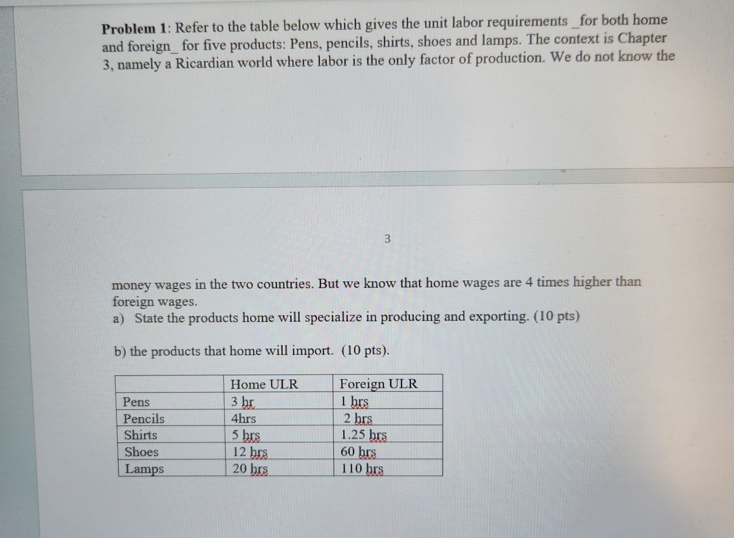 Solved Problem 1: Refer to the table below which gives the | Chegg.com