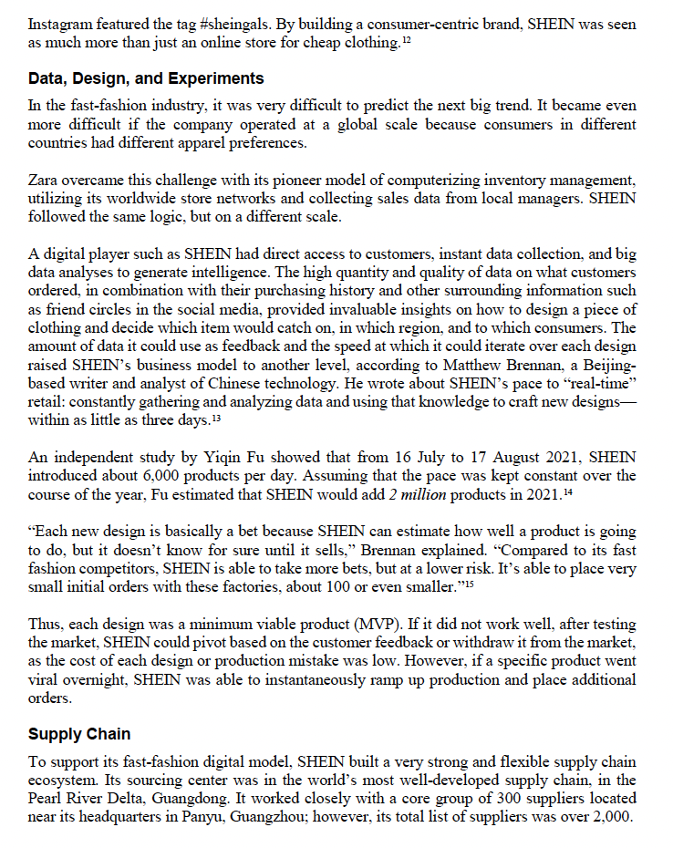 Solved SHEIN VS. ZARA: DIGITAL TRANSFORMATION INDUSTRY IN | Chegg.com