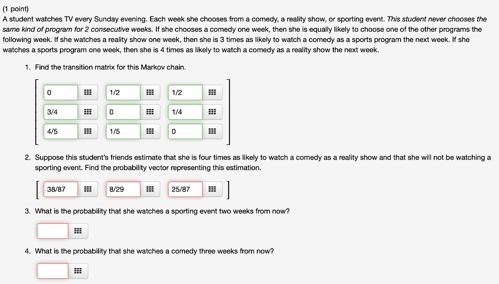 Solved (1 point) At any given time, a subatomic particle can | Chegg.com