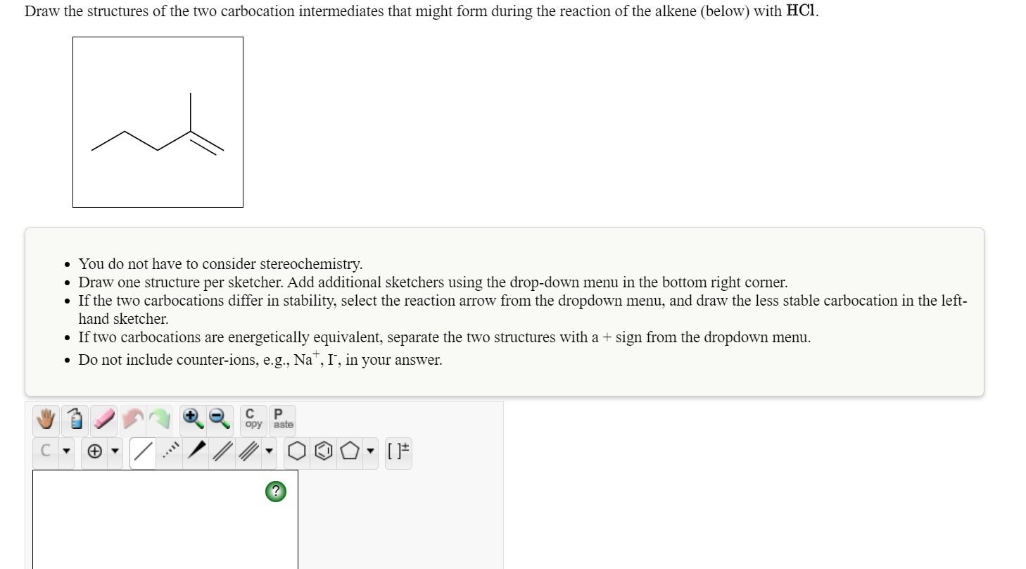 Solved Draw the structures of the two carbocation | Chegg.com
