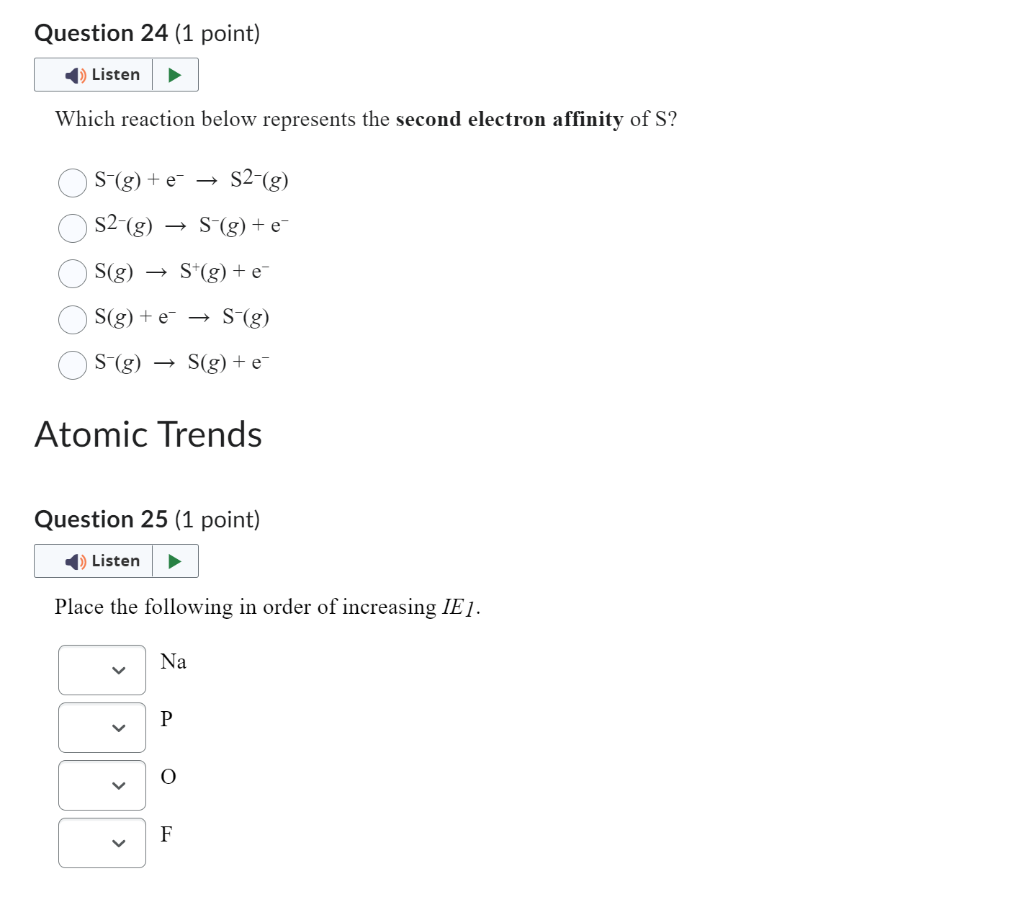 Solved Which reaction below represents the second electron | Chegg.com
