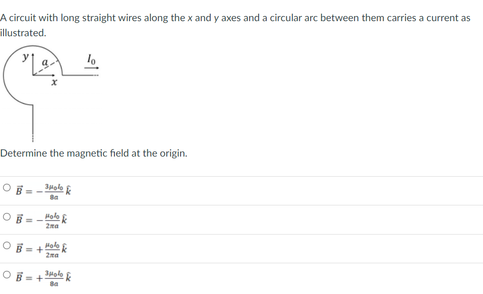 Solved A circuit with long straight wires along the x and y | Chegg.com
