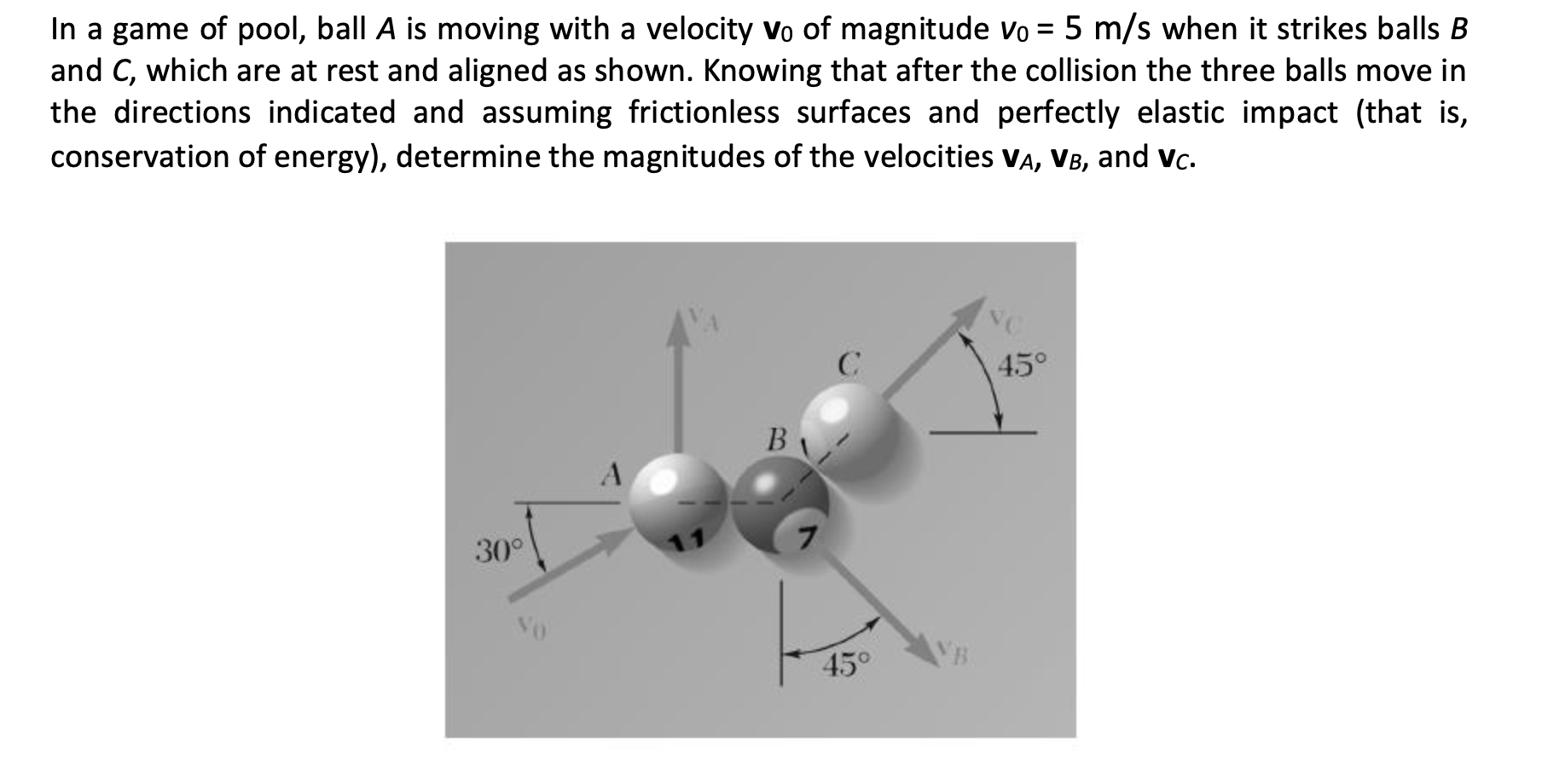 Solved In a game of pool, ball A is moving with a velocity | Chegg.com