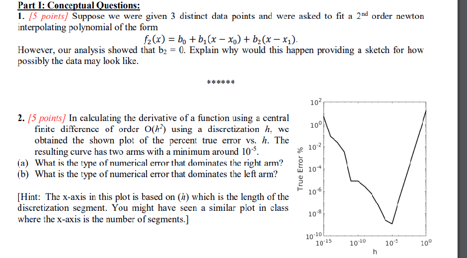 Solved Part I: Conceptual Questions: 1. [5 points] Suppose | Chegg.com