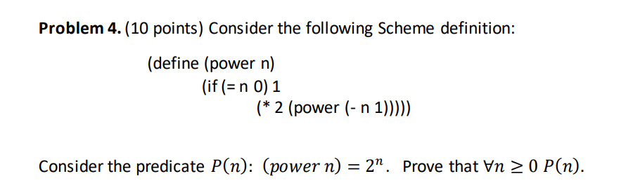 Solved Problem 4. (10 points) Consider the following Scheme | Chegg.com