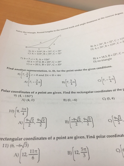 Solved Find another representation, (r, theta), for the | Chegg.com