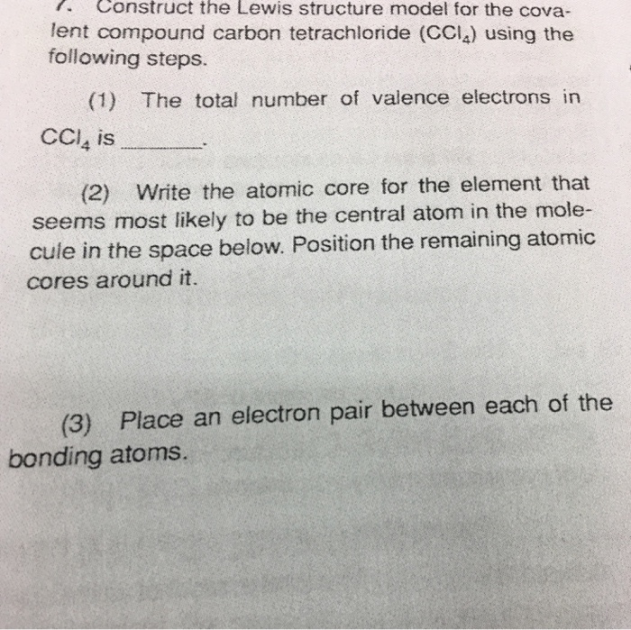 Solved Construct the Lewis structure model for the covalent | Chegg.com