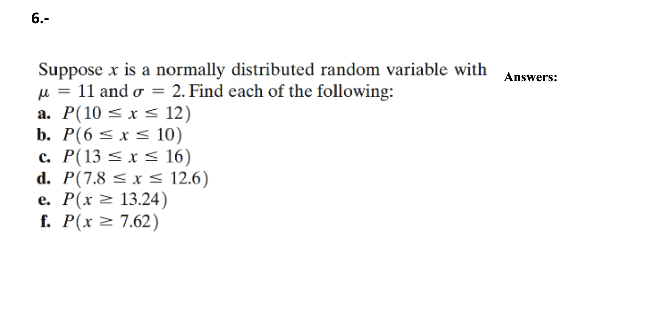 Solved Suppose x is a normally distributed random variable | Chegg.com