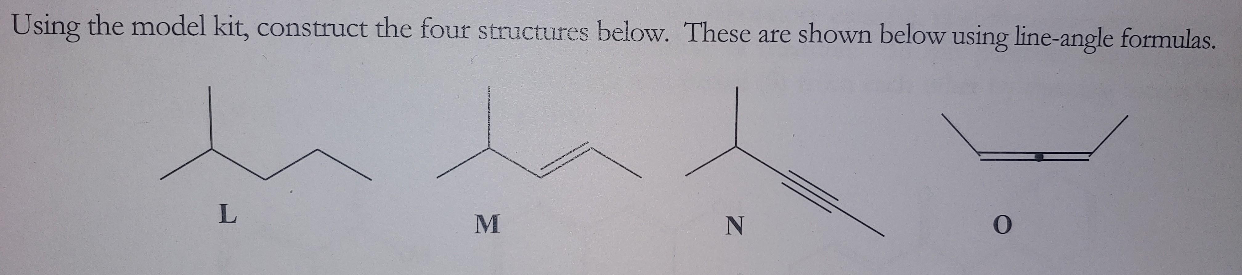 Solved How would you show these 4 molecules using a | Chegg.com