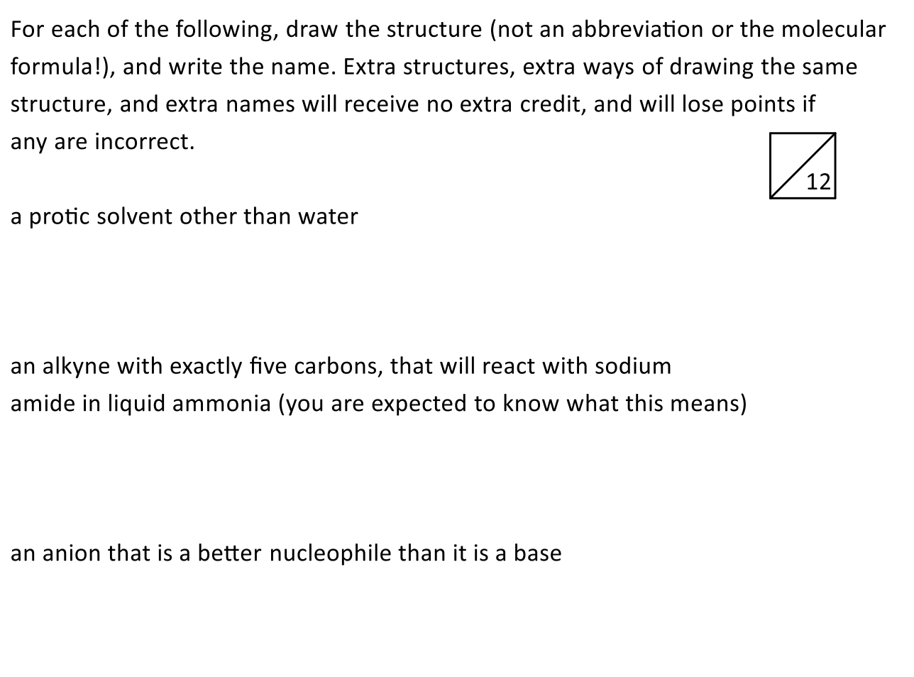 Solved For each of the following, draw the structure (not an | Chegg.com
