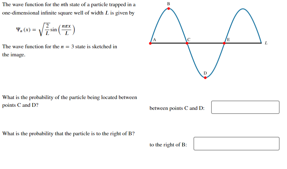 Solved The wave function for the nth state of a particle | Chegg.com